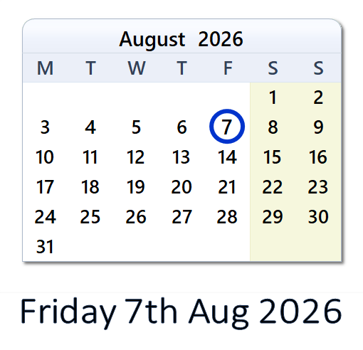 7 Aug, 2026: Holidays, Top Events, Sports & Countdown - India