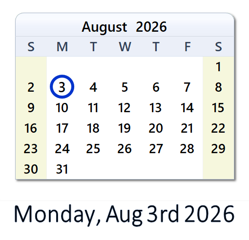 Aug 3, 2026: Holidays, Top Events, Sports & Countdown - USA