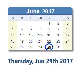 June 29, 2017 Date in History: News, Social Media & Day Info