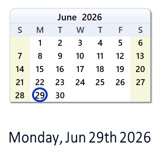Jun 29, 2026: Holidays, Top Events, Sports & Countdown - USA