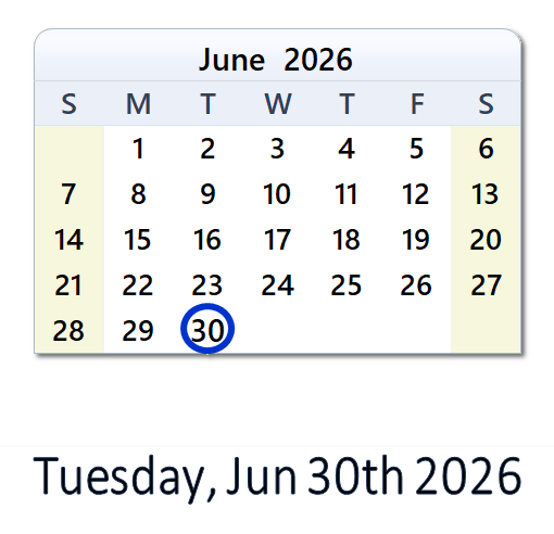Jun 30, 2026: Holidays, Top Events, Sports & Countdown - USA