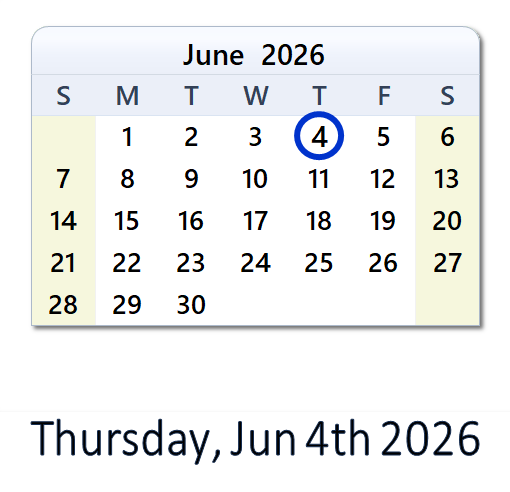 Jun 4, 2026: Holidays, Top Events, Sports & Countdown - USA