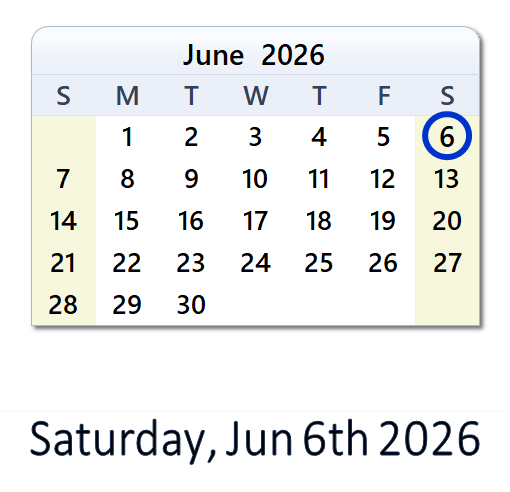 Jun 6, 2026: Holidays, Top Events, Sports & Countdown - USA
